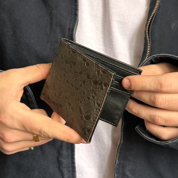 Bags | Y2k 200s Skull Pile Grunge Heavy Metal Punk Wallet | Poshmark